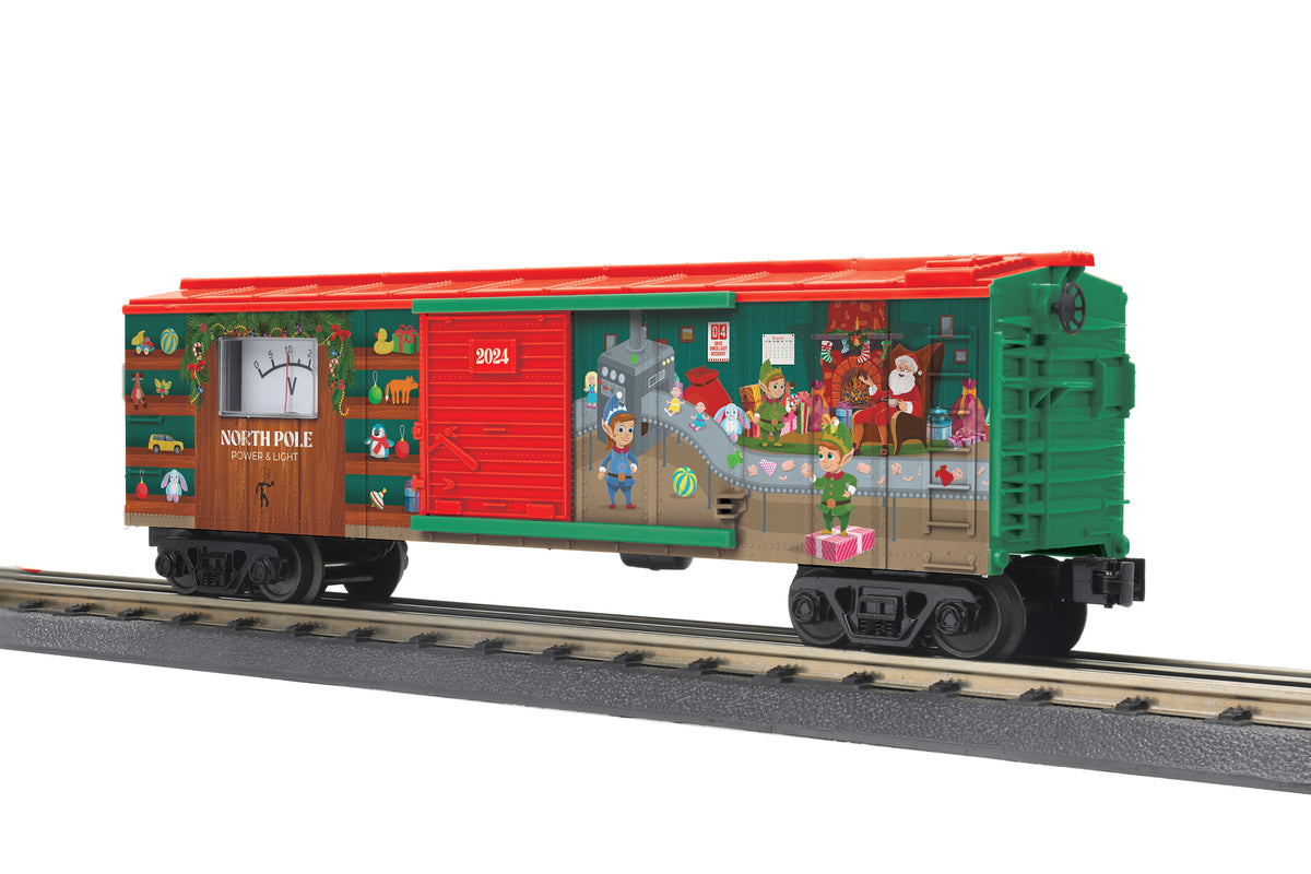 MTH Railking 30-71185 North Pole Power & Light Box Car w/Power Meter MTH Railking 30-71185 North Pole Power & Light Box Car w/Power Meter