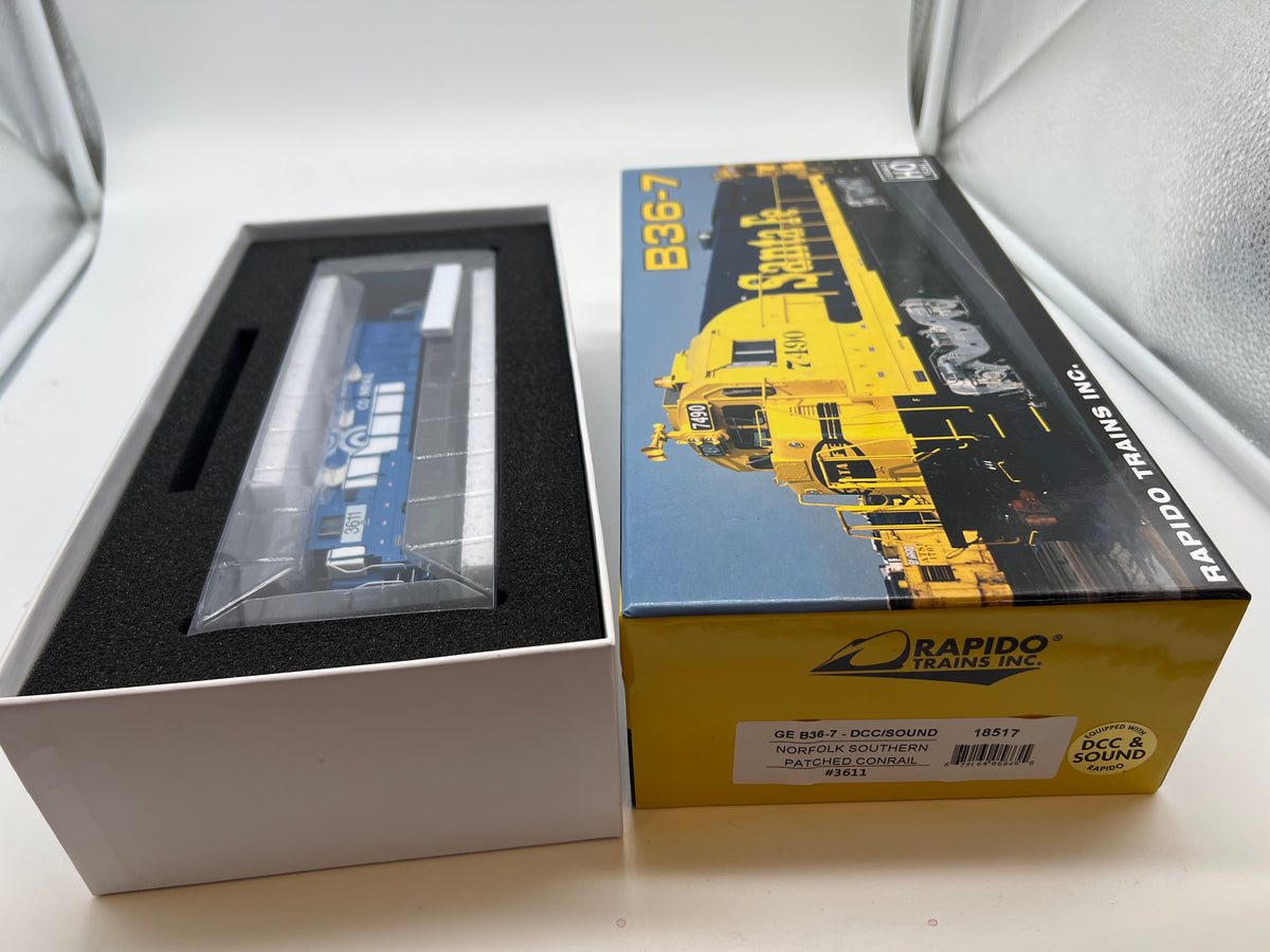 Rapido 18517 Norfolk Southern NS patched Conrail B36-7 DCC/sound HO sc