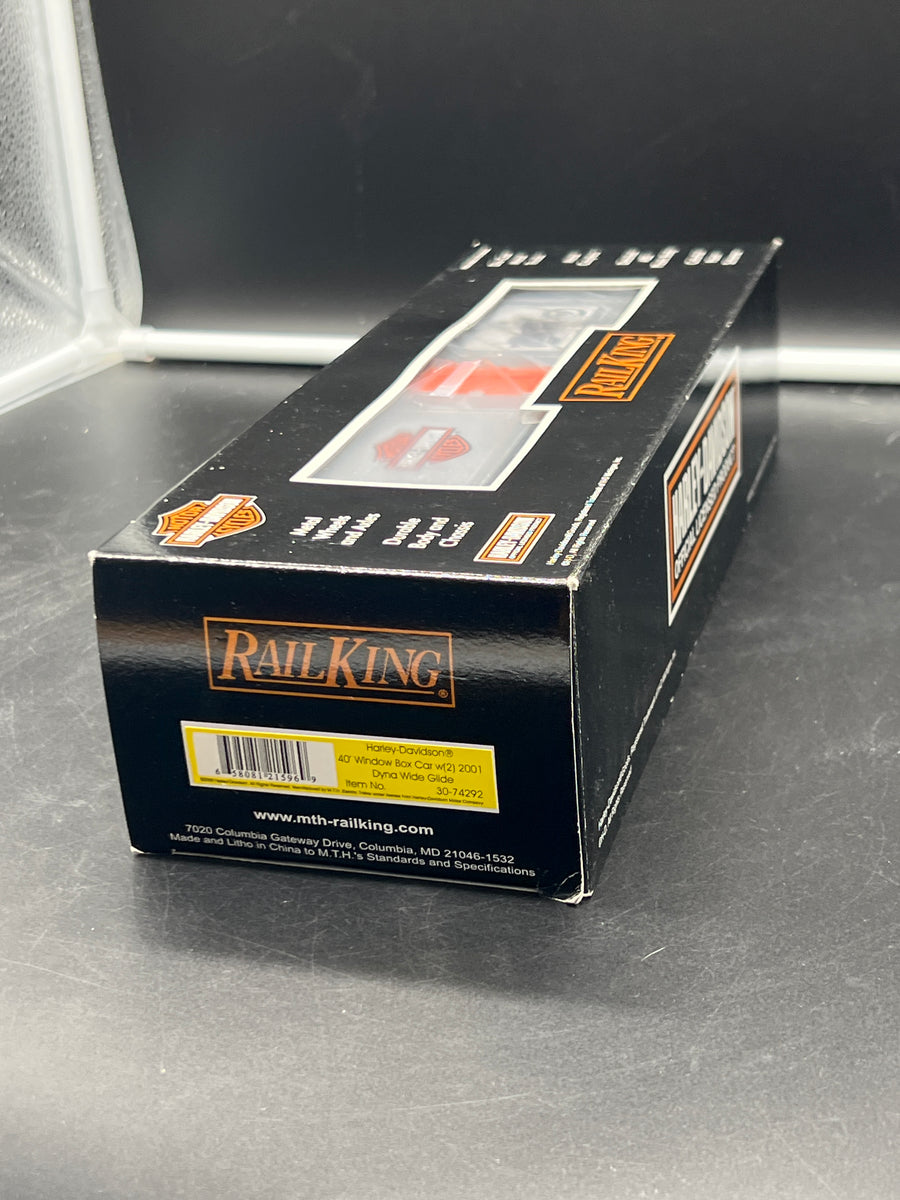 MTH Railking 30-74292 Harley-Davidson 40' Window Box Car #2001. O SCAL