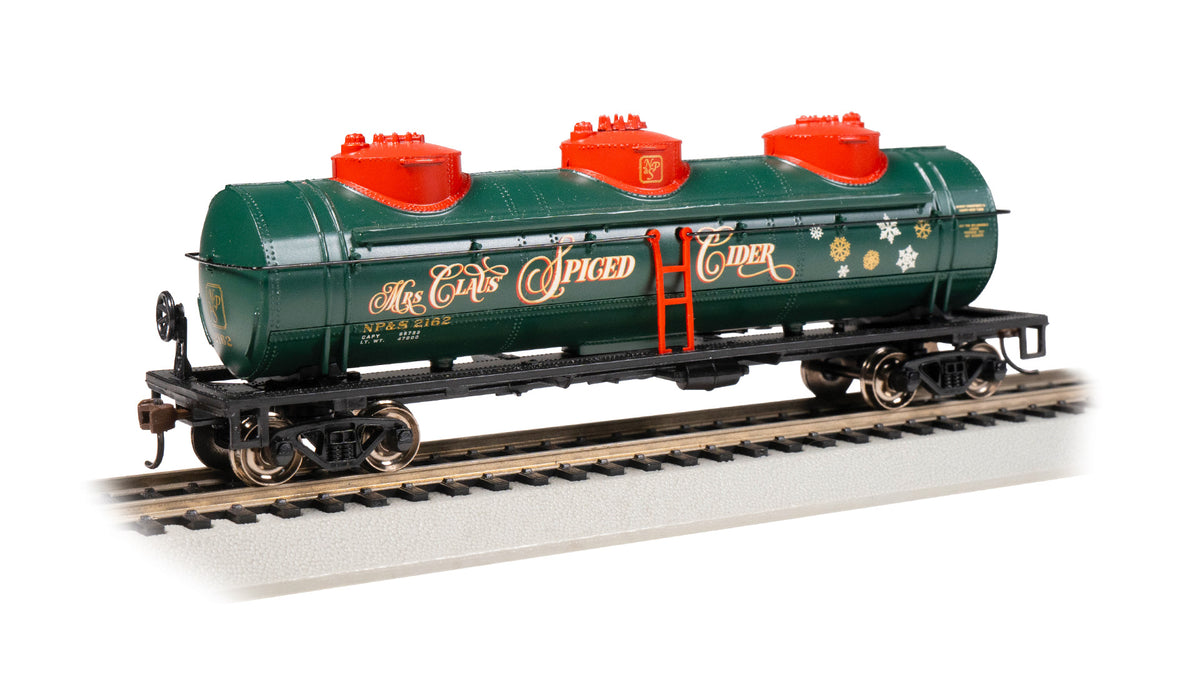 Bachmann 17117 40' THREE-DOME TANK CAR - MRS. CLAUS' SPICED CIDER CHRI