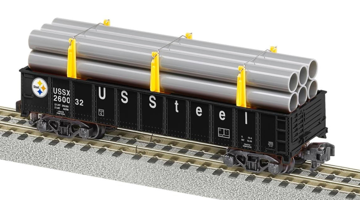 Lionel 2119232 US STEEL GONDOLA W/ PIPE LOAD #260032 S SCALE AMERICAN