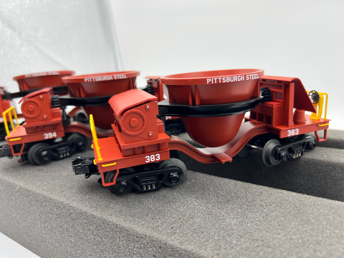 MTH Premier 20-90041 Pittsburgh Steel 3-Car Slag Car Set #383, #394,