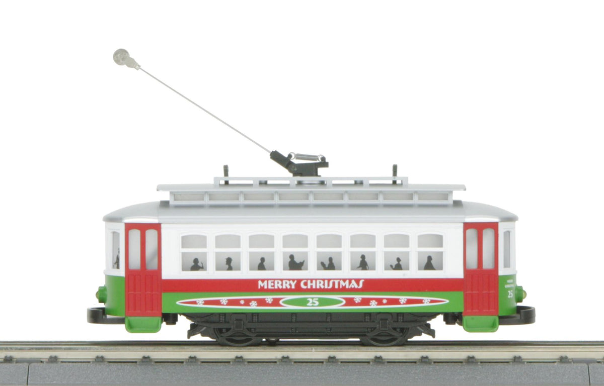 MTH Railking 30-4172-1 Christmas Trolley R-T-R Train Set - Christmas N