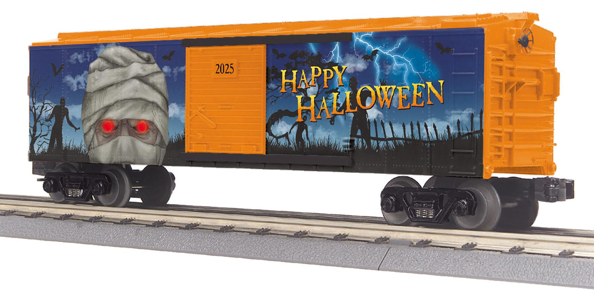 MTH Trains RailKing 30-71231 Halloween 40' Box Car 2025 with Glowing L