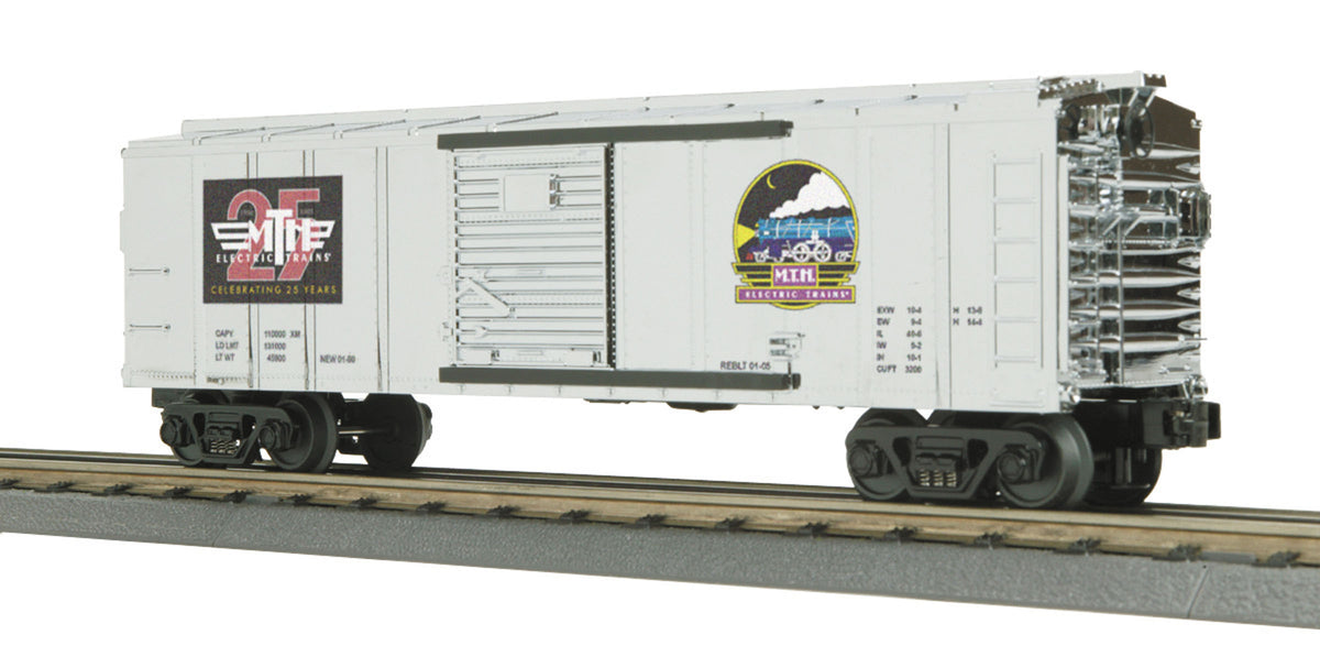 MTH Railking 30-74219 MTH 25th Anniversary Box Car - (Chrome) Car O SC