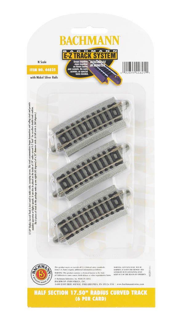 Bachmann 44825 HALF SECTION 17.50" RADIUS CURVED TRACK limited - N SCA