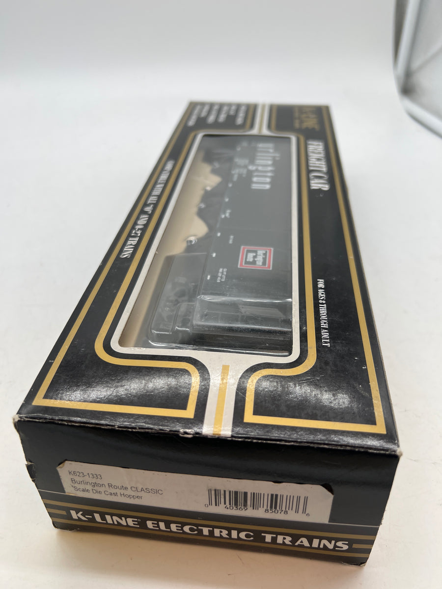 K-Line K623-1333 BLACK Burlington Route Classic Scale Hopper O SCALE U