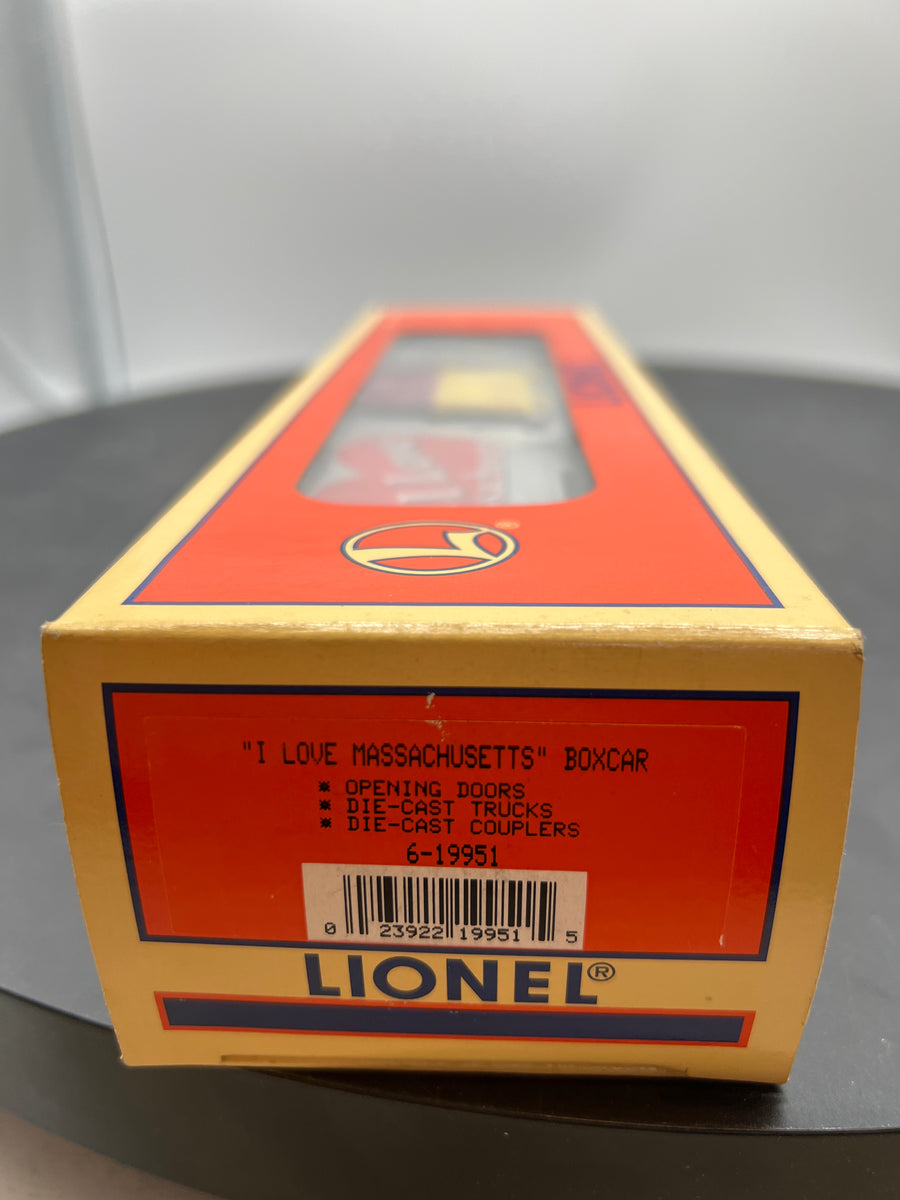 Lionel 6-19951, I love Massachusetts box car, 1998 O scale NEW