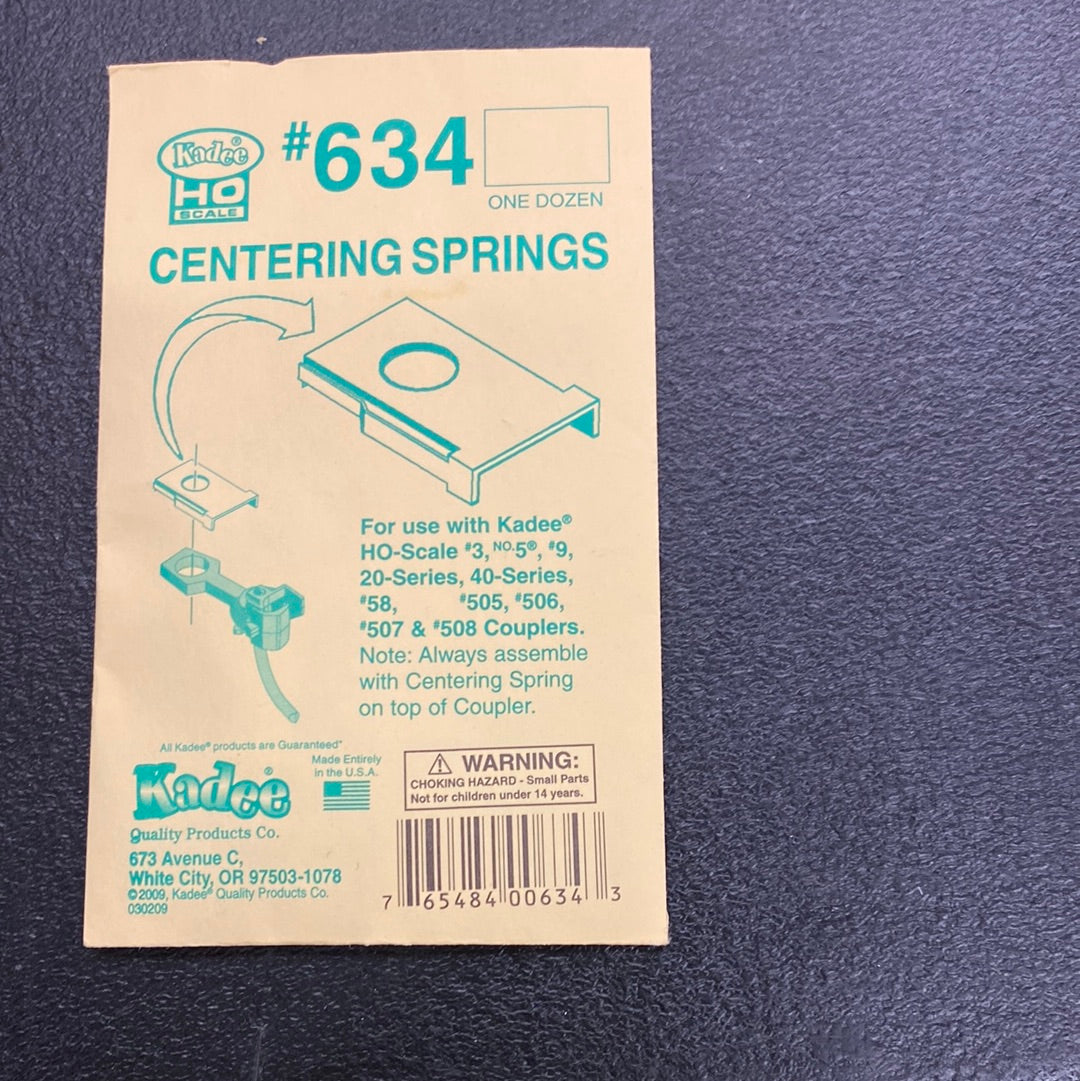 Kadee 634 Centering Springs One Dozen (12) No. 5 style HO SCALE