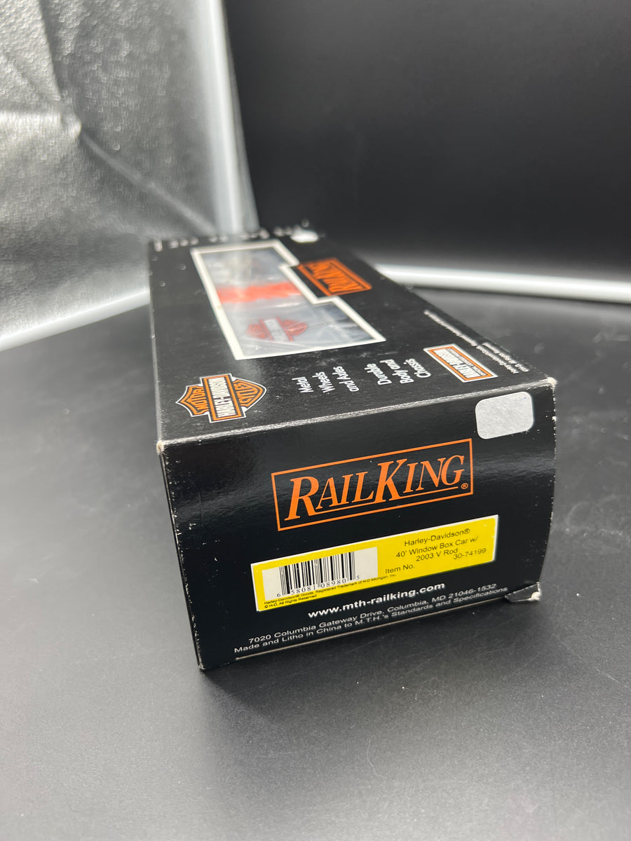 MTH Railking 30-74199 Harley-Davidson 40' Window Box Car V-ROD O SCALE