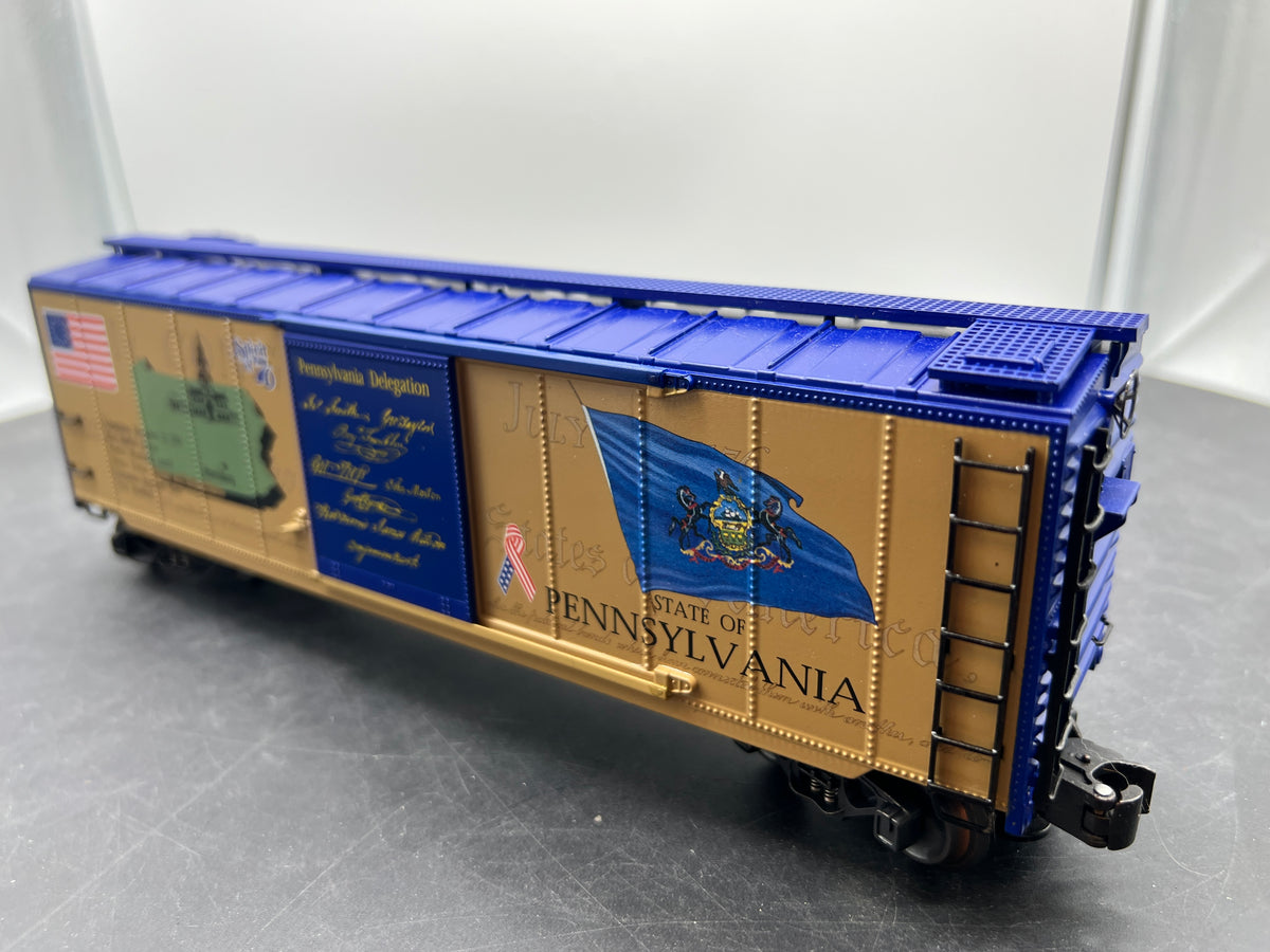 K-Line k761-7602 Spirit of 76 Pennsylvania PA Boxcar O SCALE Like New