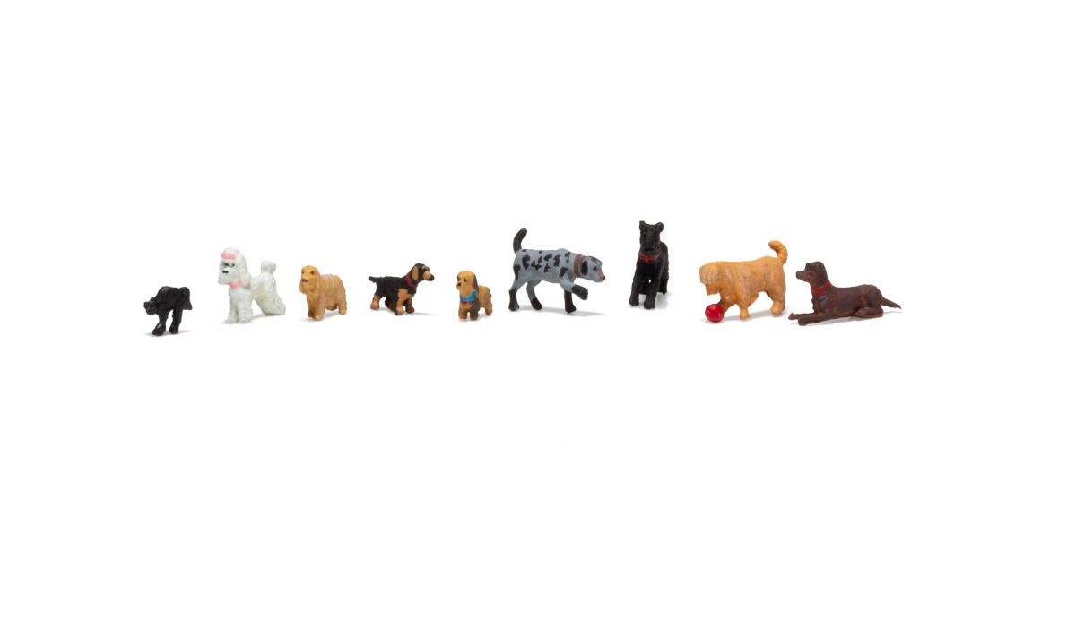 Woodland Scenics WDS A1972 WDS1972 Cat and Dogs - HO Scale NEW