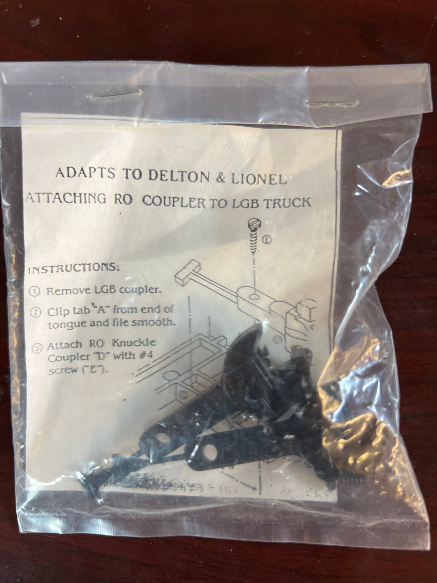 ROCOUPLER COUPLER TO ATTACH LGB TO DELTON, LIONEL G SCALE NEW