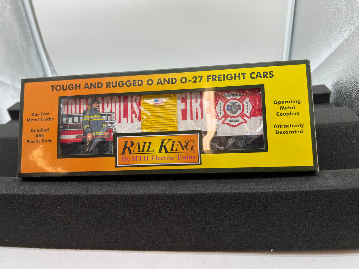MTH Railking 30-74994 Indianapolis Fire Dept. Box Car O SCALE NEW