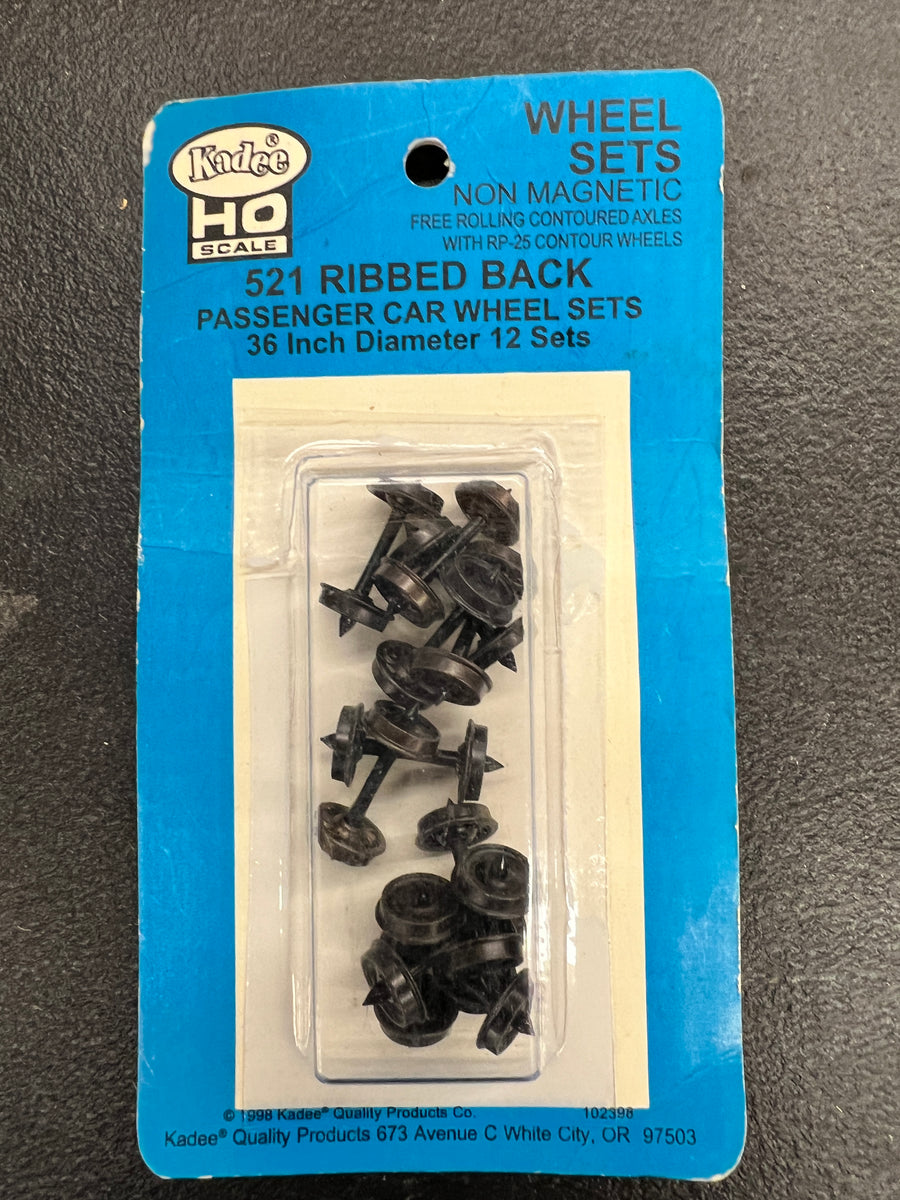 Kadee 521 Ribbed Back Passenger Car 36" Wheel Sets (12 pack) HO SCALE