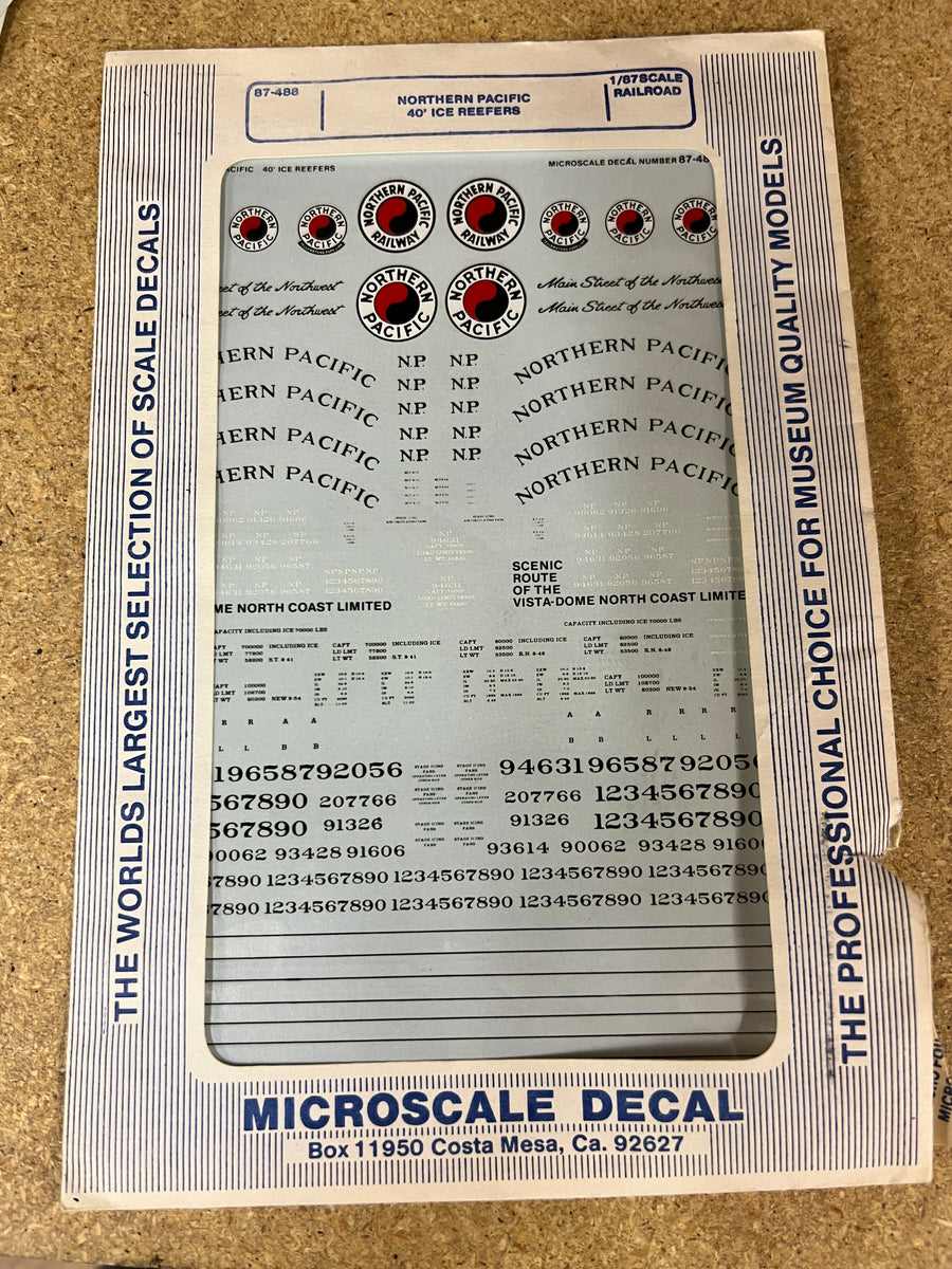 MicroScale Details 87-488 Northern Pacific 40' Ice Reefers HO SCALE