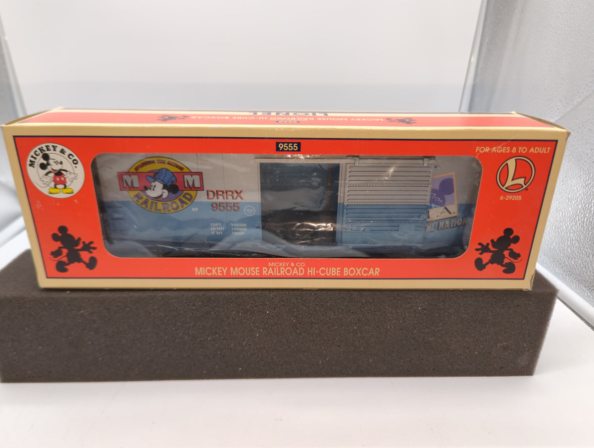 Lionel Mickey Mouse railroad hi-cube boxcar 6-29205 O scale NEW