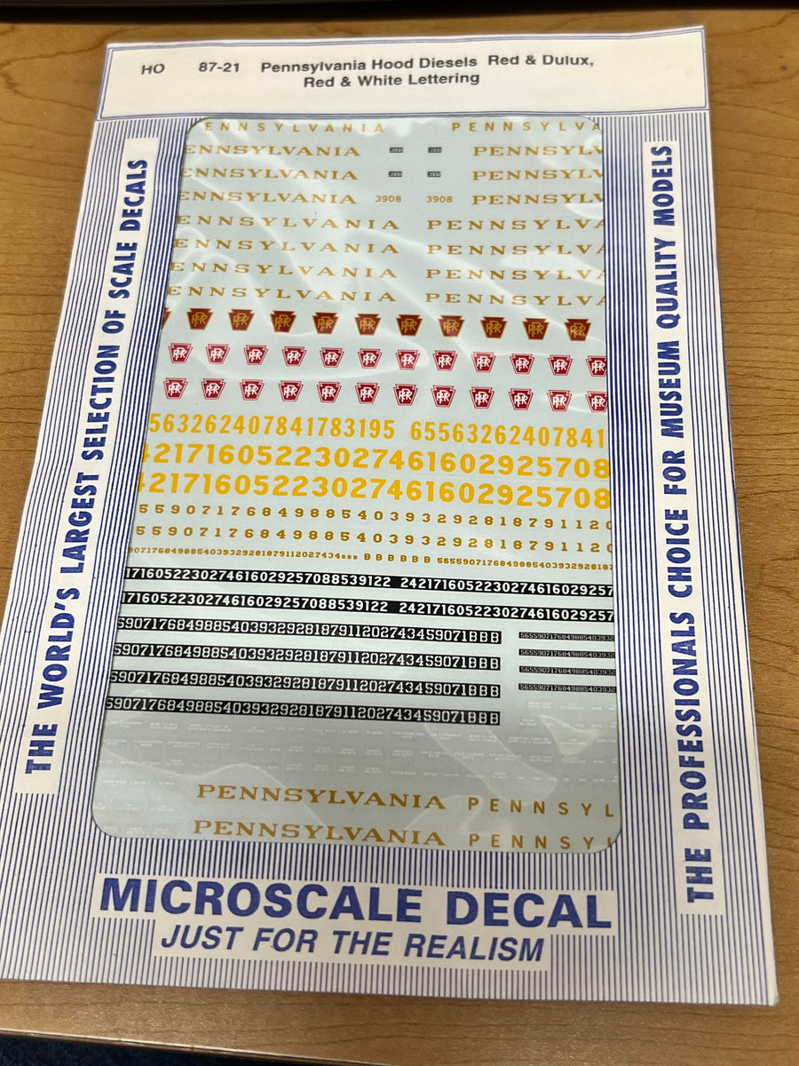 Microscale Decals 87-21 Decals for Pennsylvania Hood Diesels, Red & Du